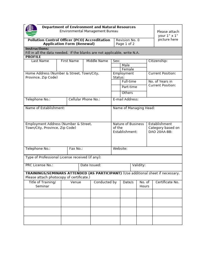 PCO Accreditation Renewal Application Form | PDF