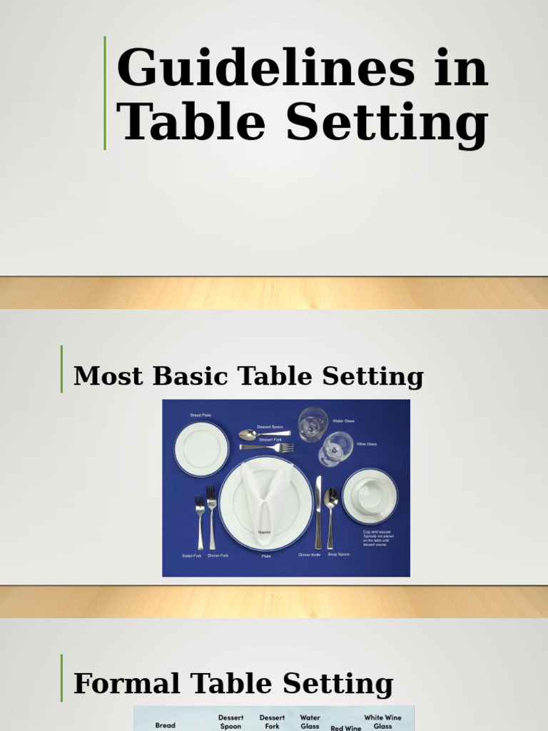 Table Setting Guidelines and Rules | PDF