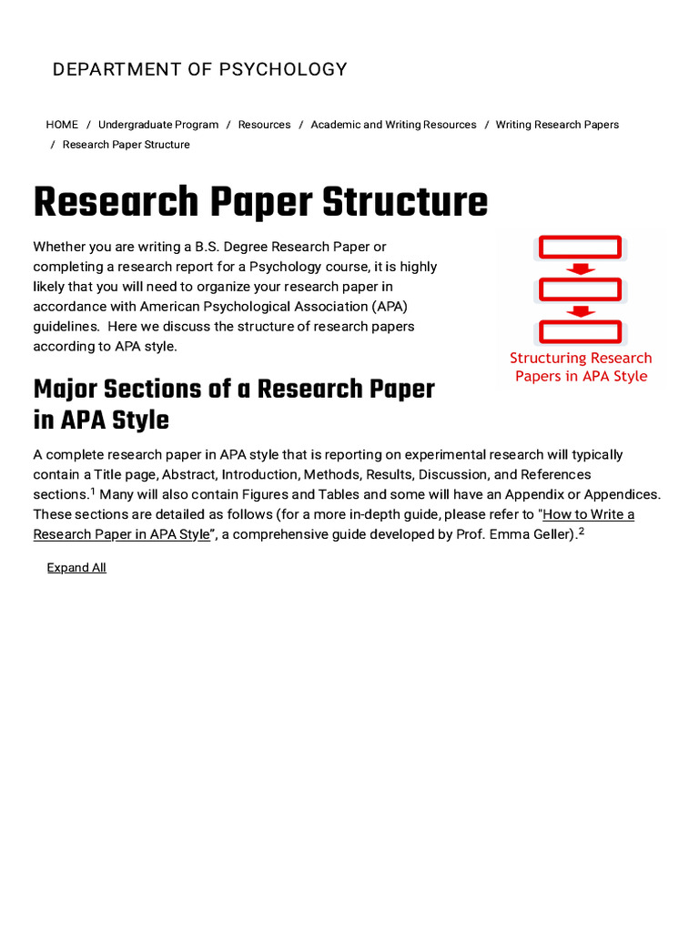 Research Paper Structure | PDF | Apa Style | American Psychological ...