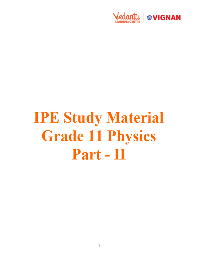 IPE Study Material Grade 11 Physics Part - II | PDF | Friction | Force