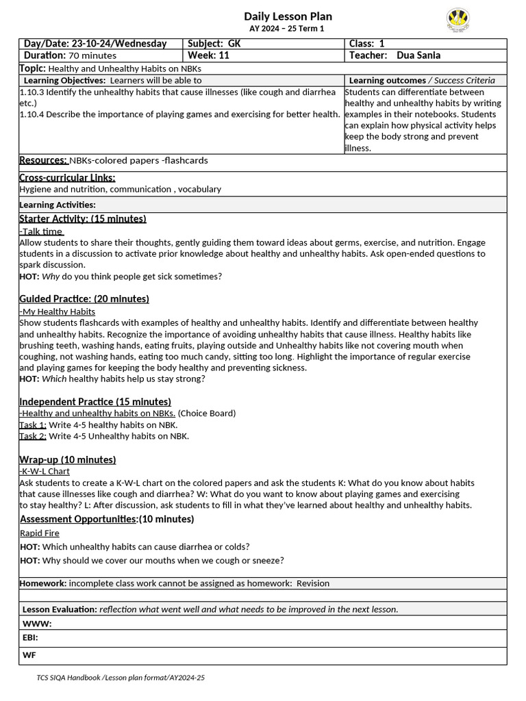 LP-GK-23-10-24 | PDF | Lesson Plan | Learning