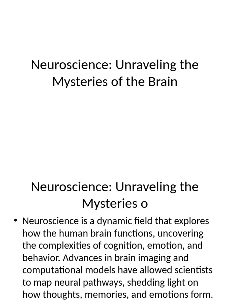 Neuroscience: Brain Function Insights | PDF