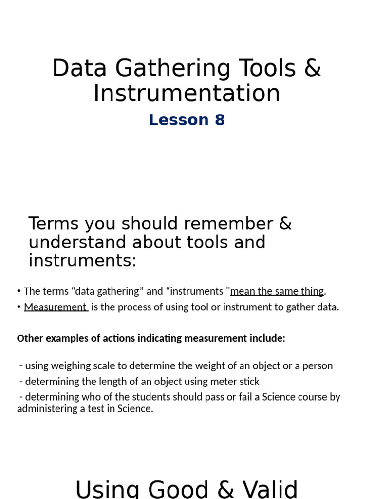 Data Gathering Tools Instrumentation G10 | PDF