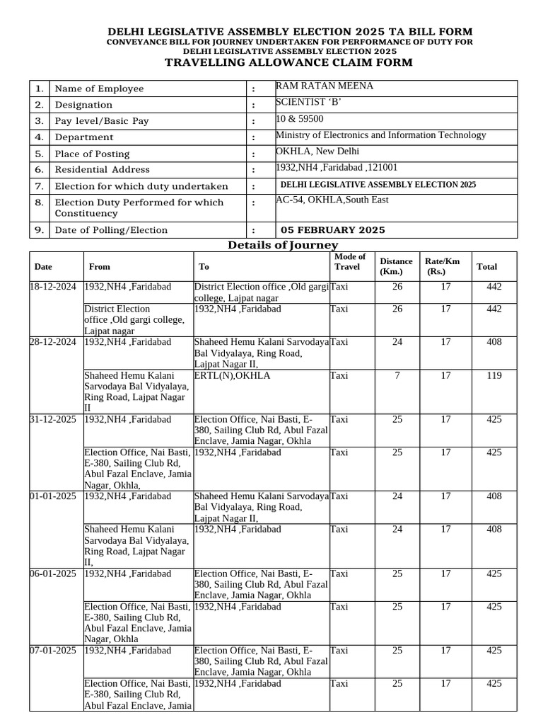 TA Claim Form Election Duty (1) | PDF