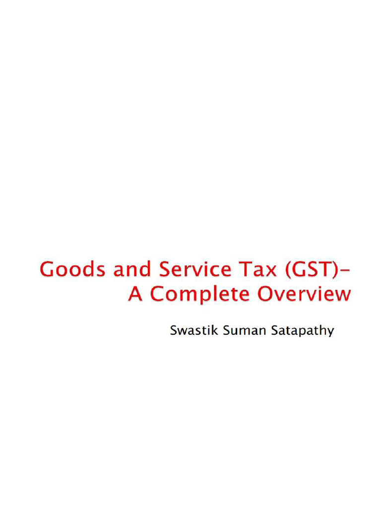 GST Overview | PDF