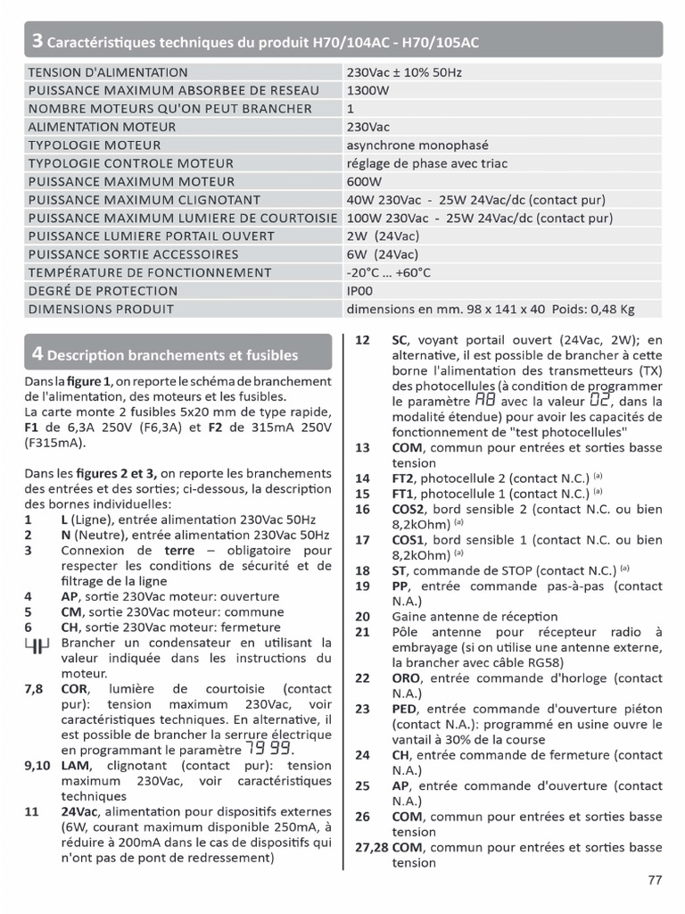 Roger H70 105 Ac FR | PDF