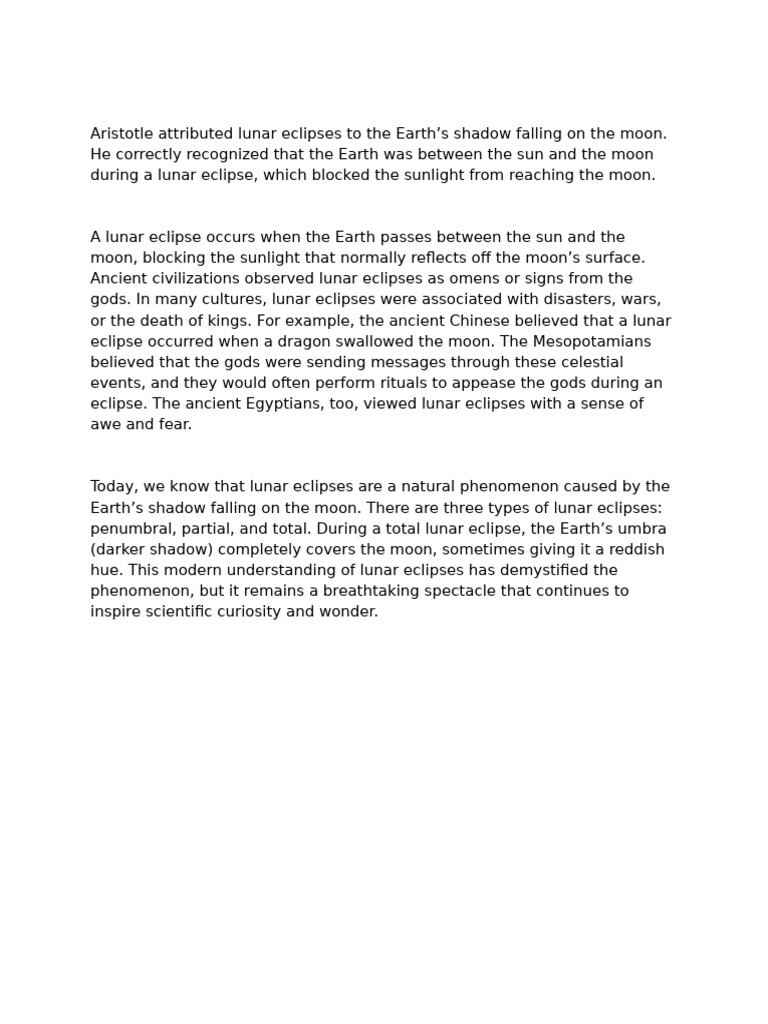 Understanding Lunar Eclipses: Myths & Facts | PDF