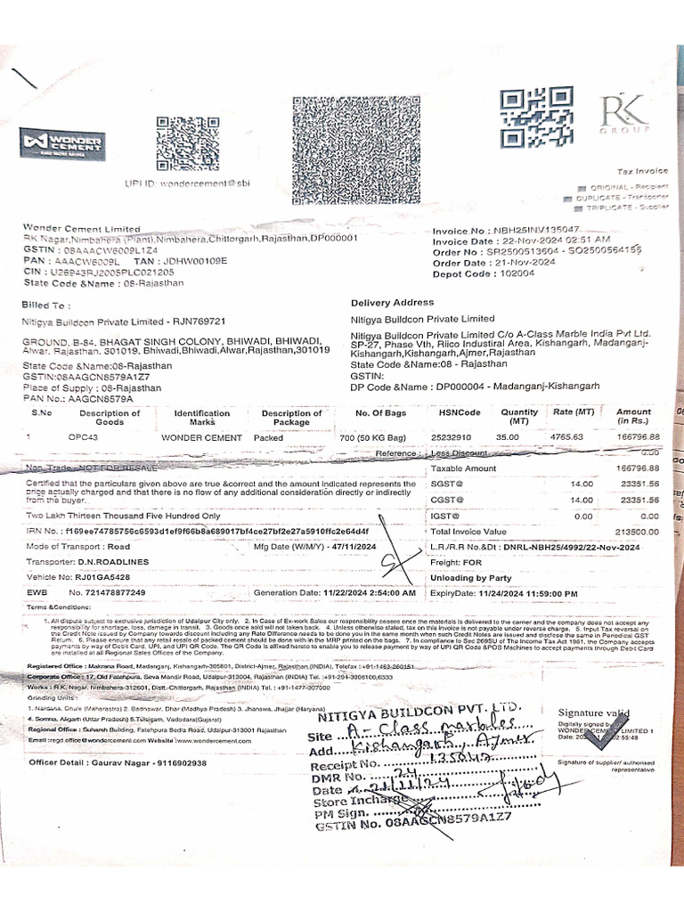 Cement Bill | PDF