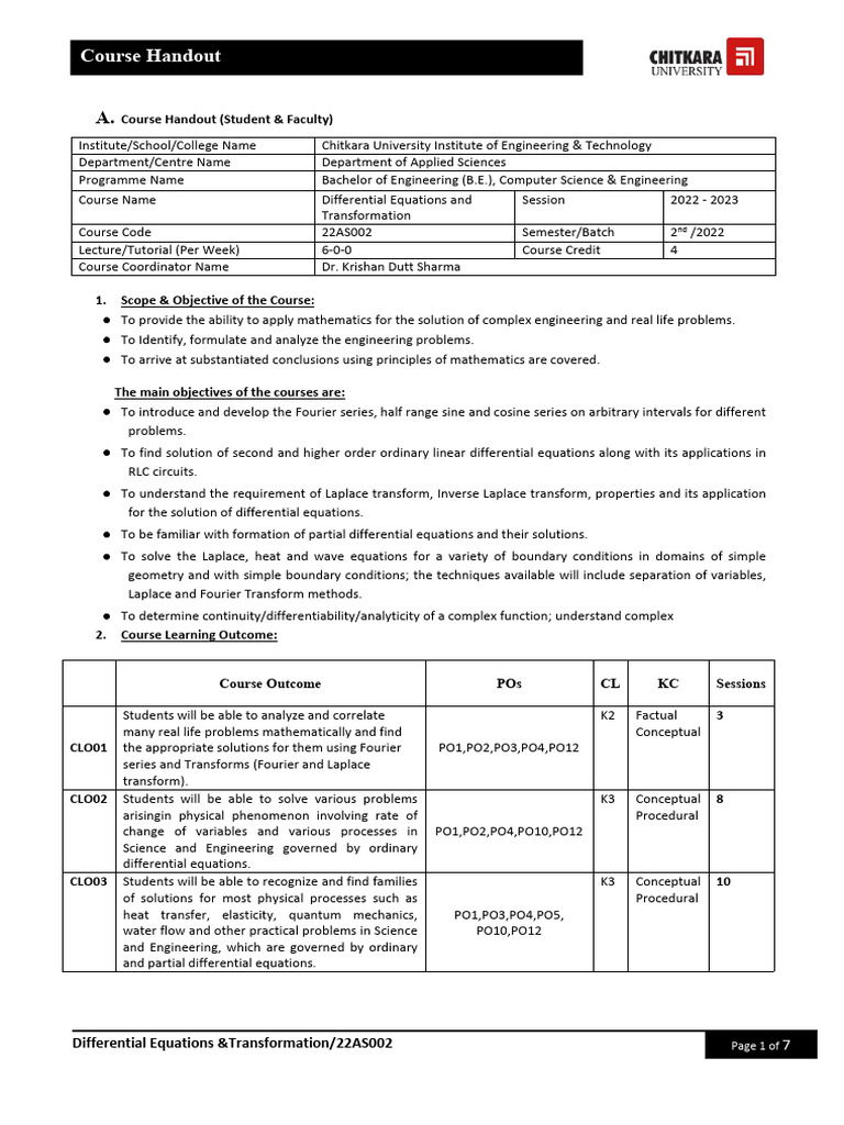 CHO - AM122 - DEnT - April - 2023 | PDF | Partial Differential Equation ...