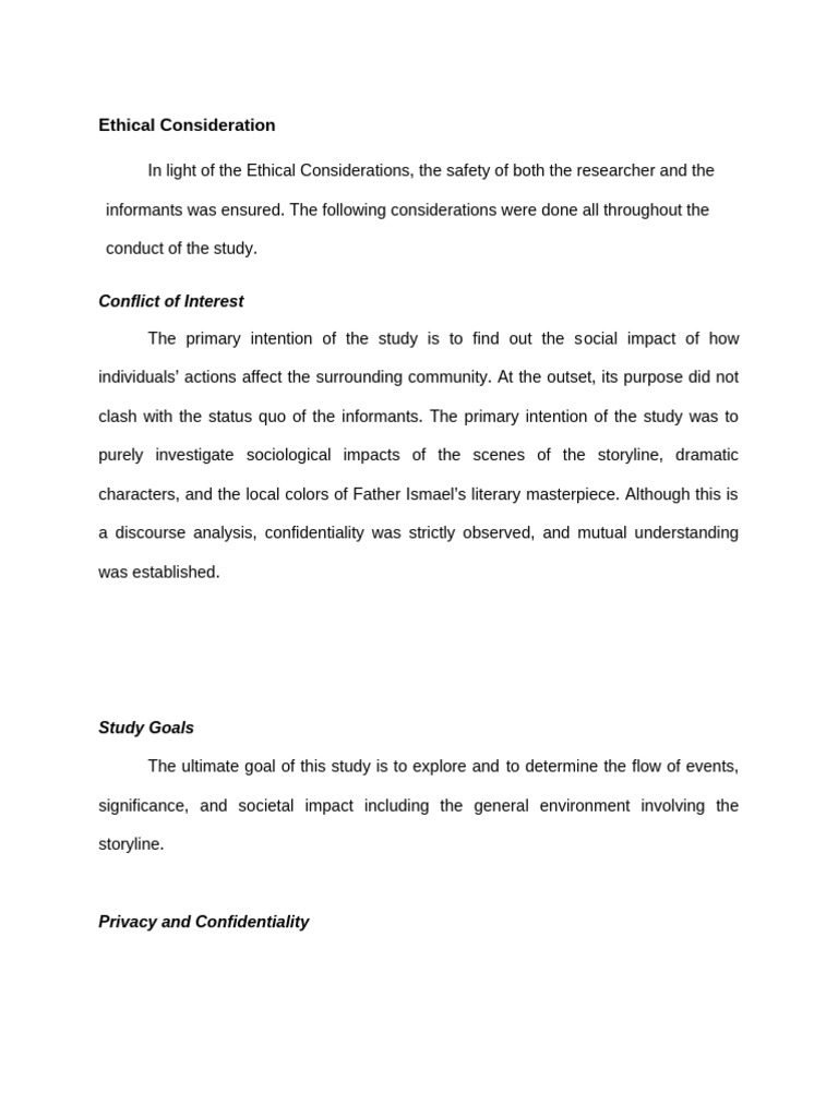 Ethical Consideration Sample. | PDF | Risk | Liberal Arts Education