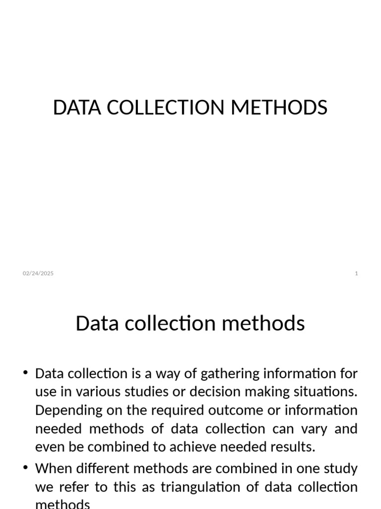 1data Collection Methods | PDF | Focus Group | Questionnaire
