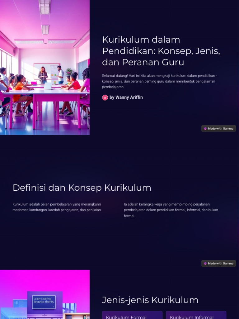 Kurikulum Dalam Pendidikan Konsep Jenis Dan Peranan Guru | PDF
