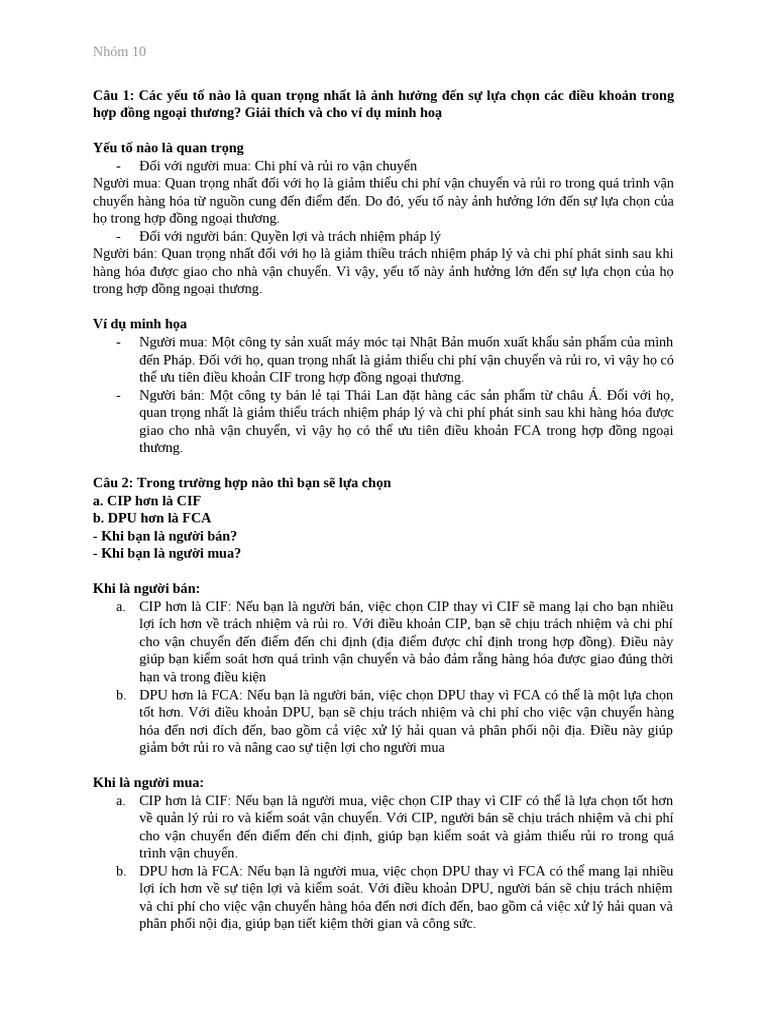 [TTQT][NHÓM 10] BÀI TẬP HỢP ĐỒNG (1) | PDF