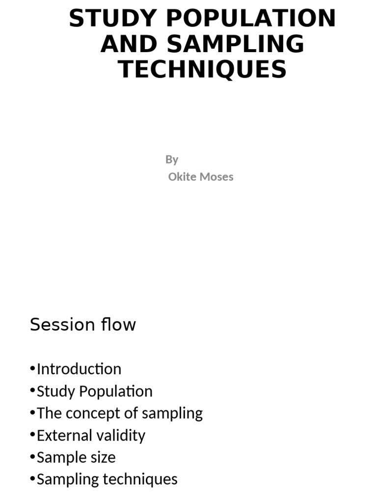 Study Population and Sampling Techniques Umi | PDF | Sampling ...