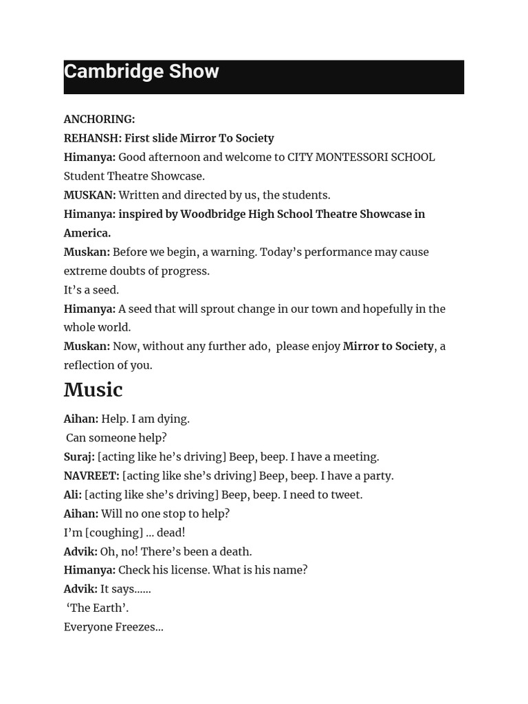 High School Theatre Show - SNL (1) | PDF