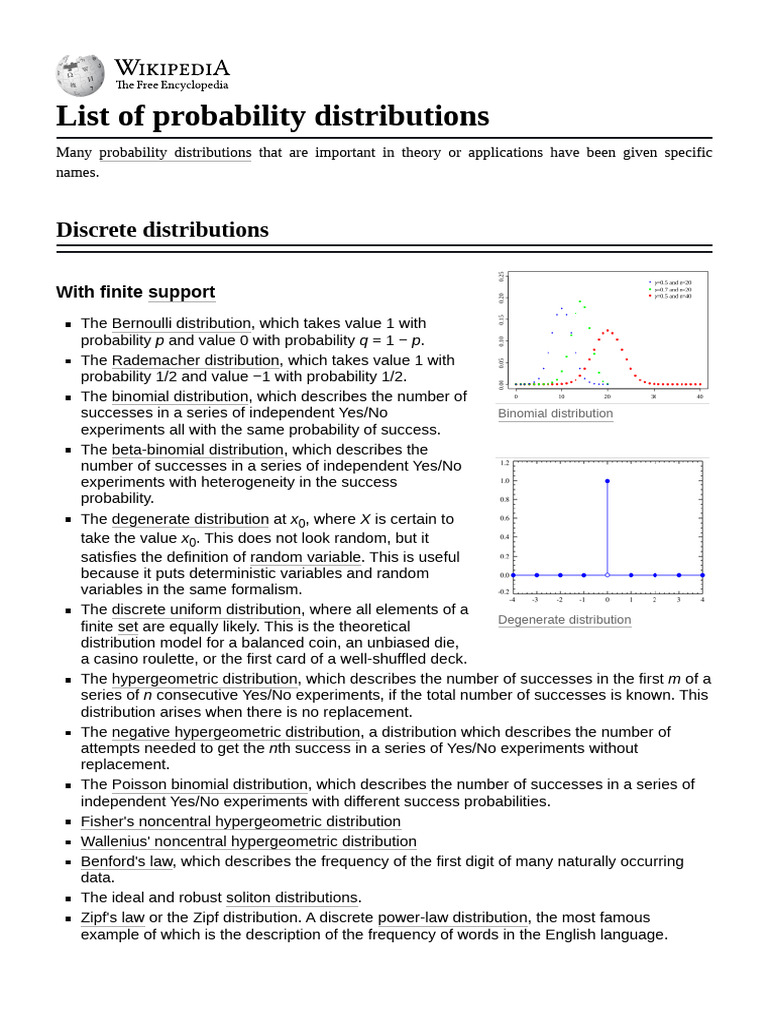 Overview of Key Probability Distributions | PDF | Probability ...