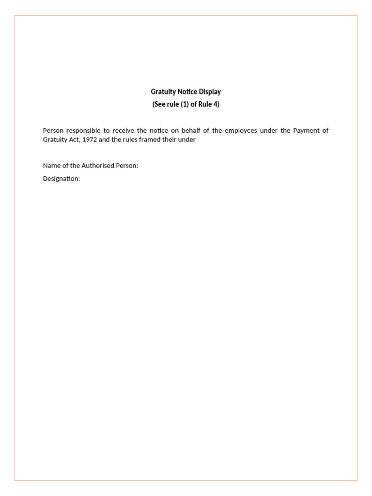 Gratuity Notice Display Guidelines | PDF
