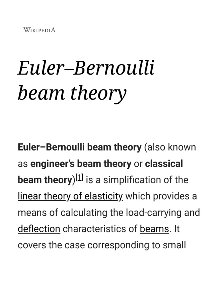 Study on Euler–Bernoulli beam theory | PDF | Bending | Beam (Structure)