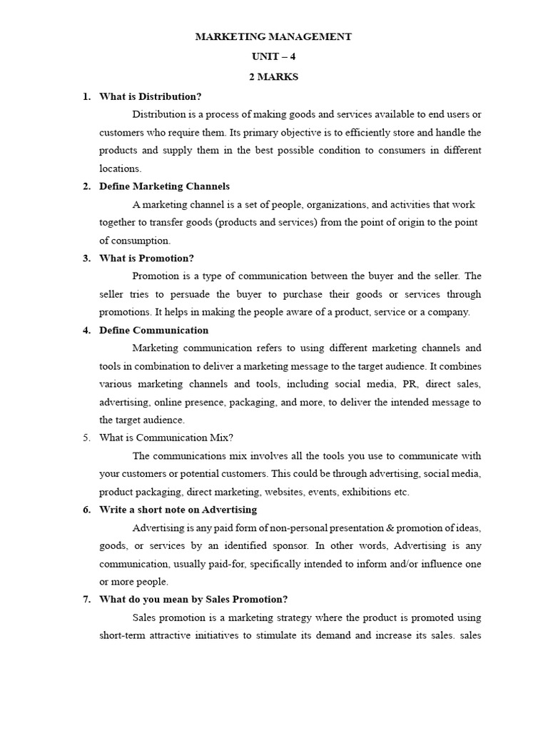 Marketing Management: Key Concepts Explained | PDF | Marketing ...