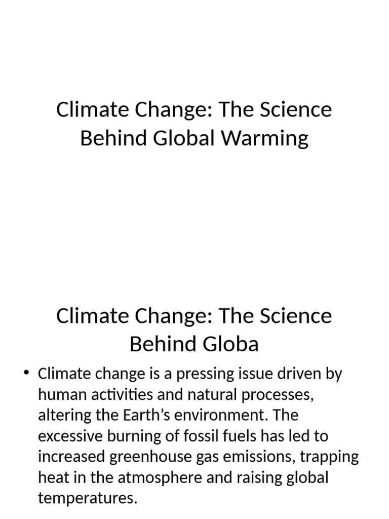 Climate Change The Science Behind Global Warming | PDF