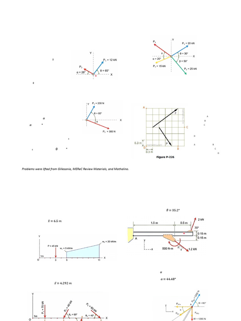 Statics Problem Sets for Rigid Bodies | PDF | Beam (Structure) | Force