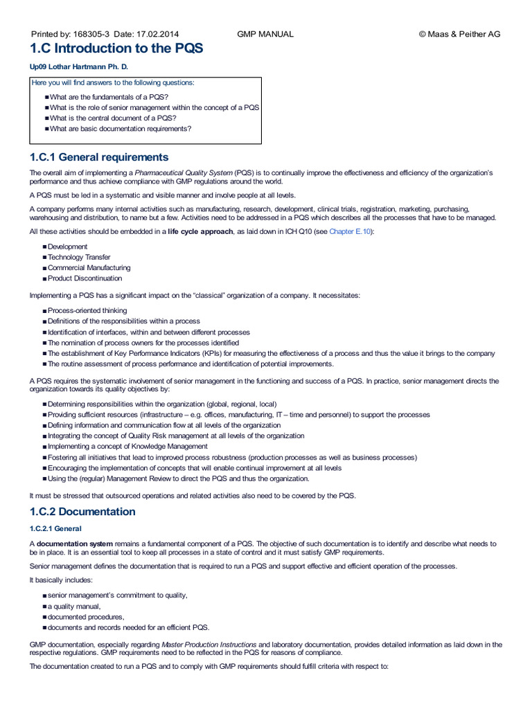 1 C Introduction to a PQS | PDF | Information | Business Process