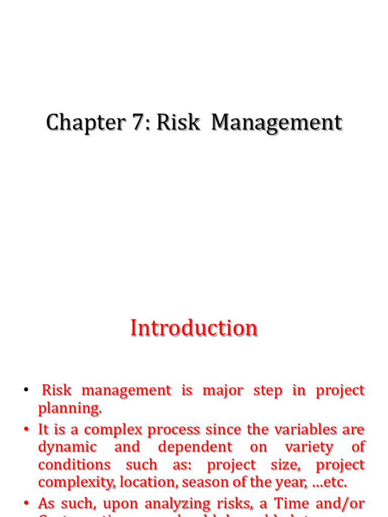 Chapter 7 - Risk Management | PDF | Risk | Risk Management