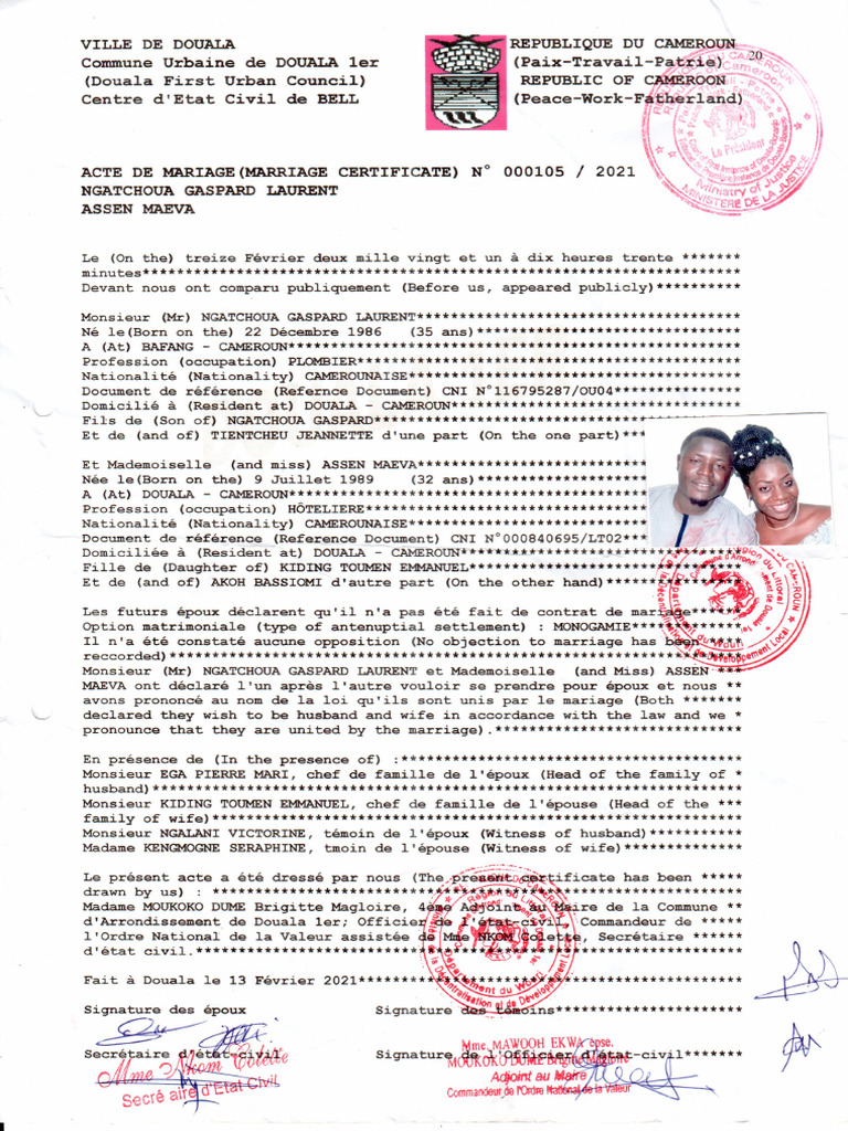 scan acte de mariage | PDF