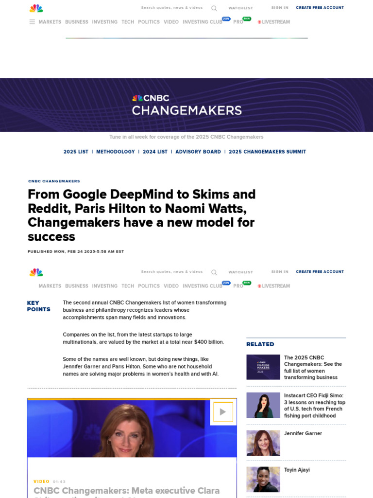 CNBC Changemakers - How Success Formula Is Evolving For Women Leaders | PDF