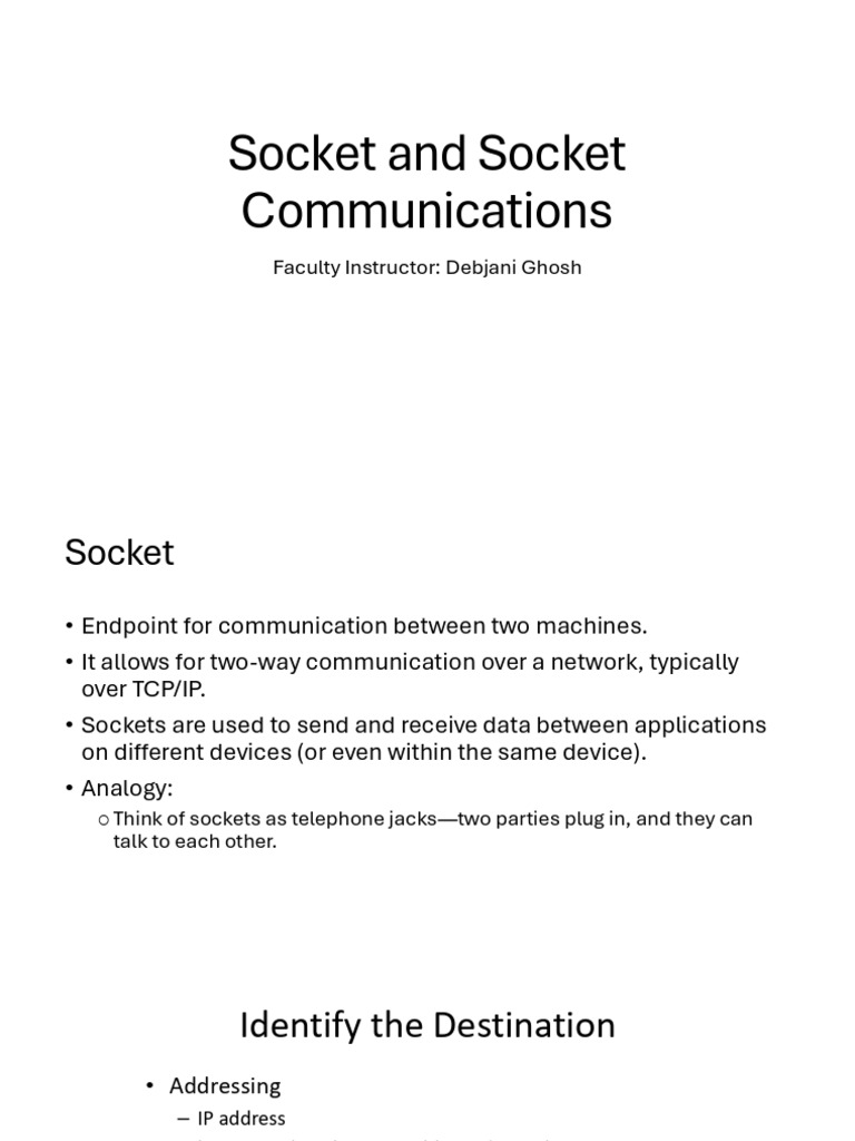 12.) Socket and Socket Communications | PDF | Network Socket | Port (Computer Networking)