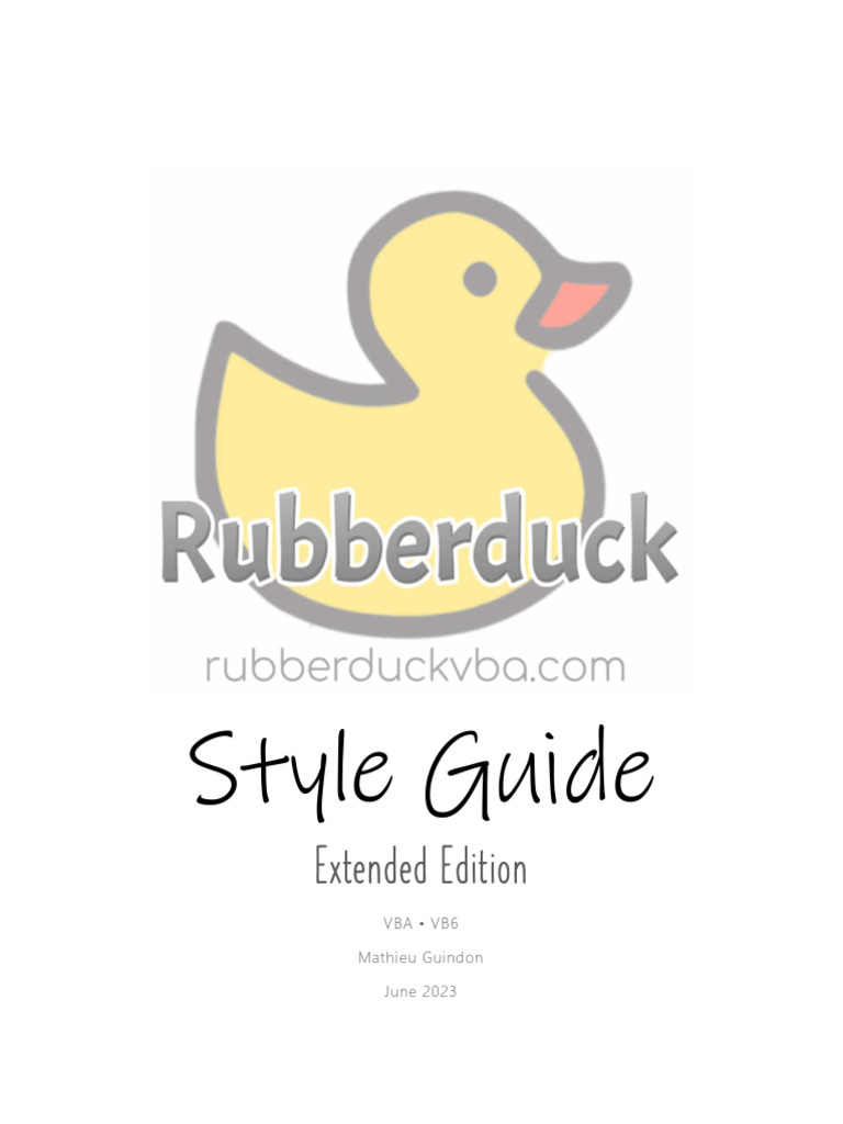 Rubberduck Style Guide | PDF | Parameter (Computer Programming) | Computer Programming
