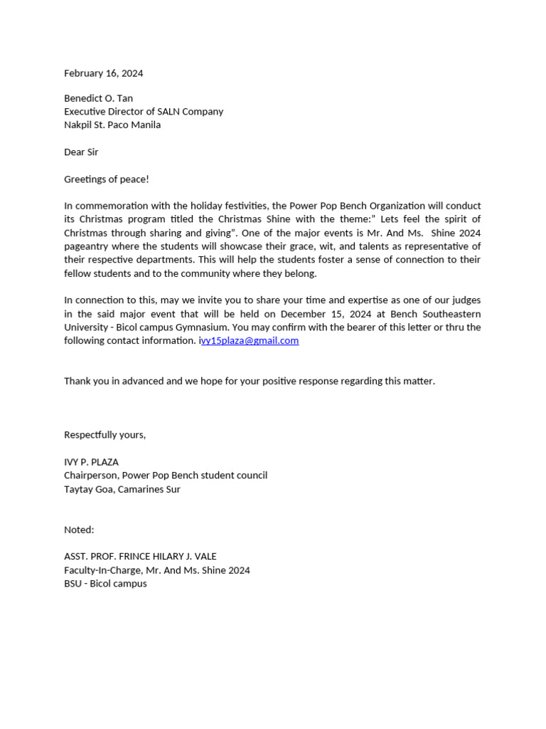 Power Pop Bench - Finish Mail Merge Letter | PDF | Observances | Holidays