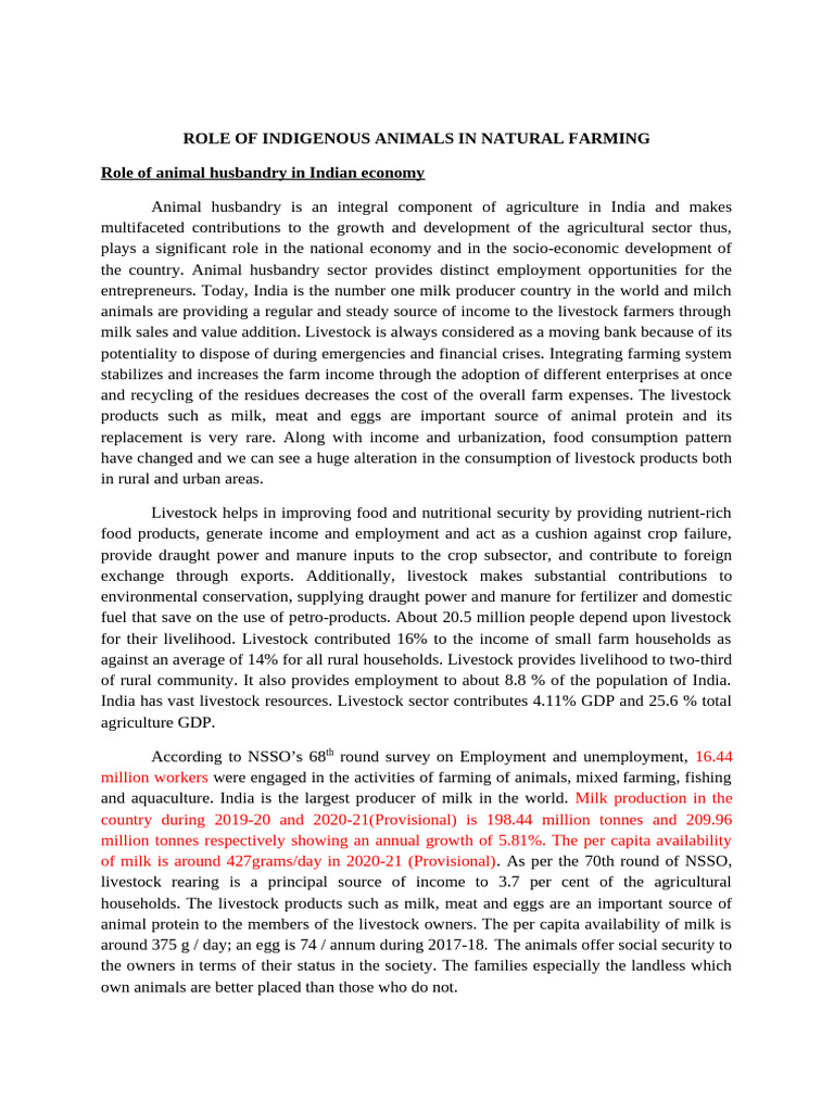 Indigenous Animals in Natural Farming | PDF | Agriculture | Livestock