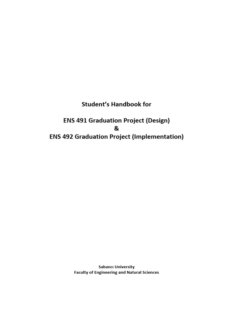 ENS 491/492 Project Handbook | PDF | System | Engineering
