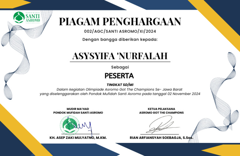 (Bulk 1) SERTIFIKAT PESERTA OLIMPIADE AGC (1)-5 | PDF