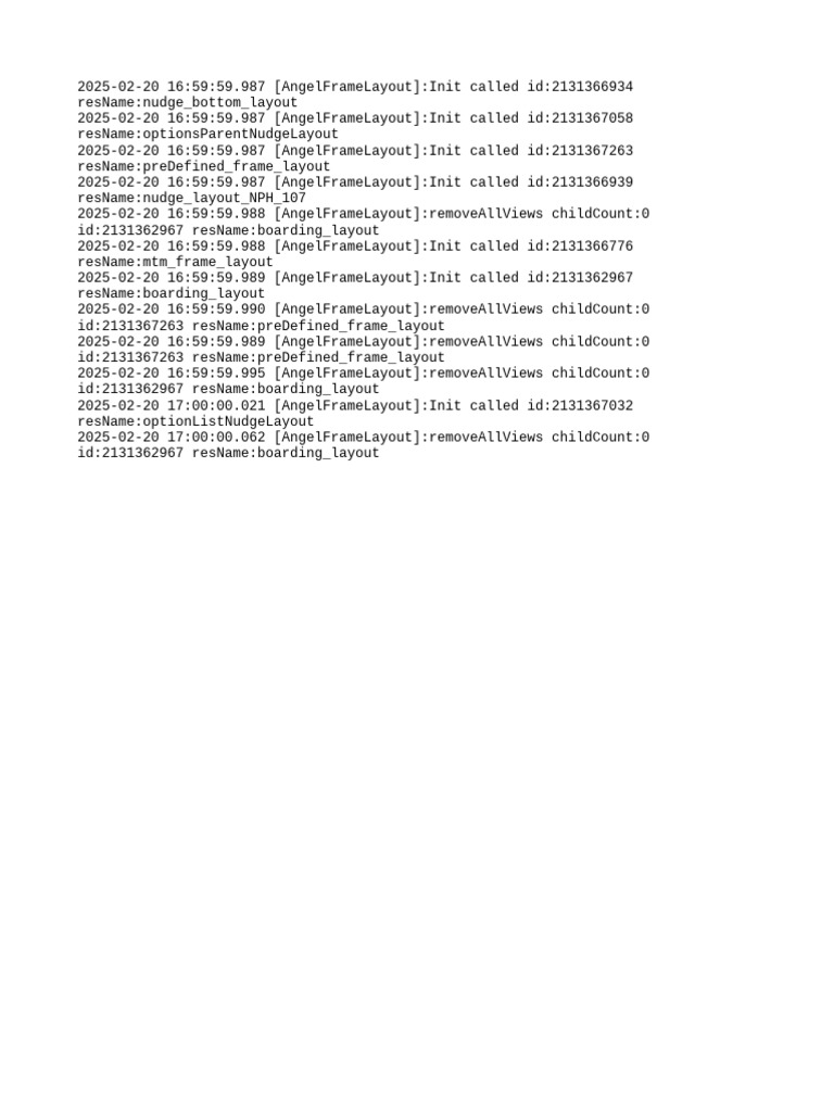 AngelFrameLayout Initialization Logs | PDF