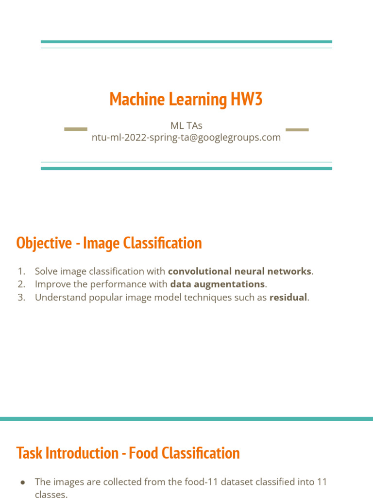 Machine Learning HW3 - Image Classification | PDF | Cross Validation (Statistics) | Applied ...