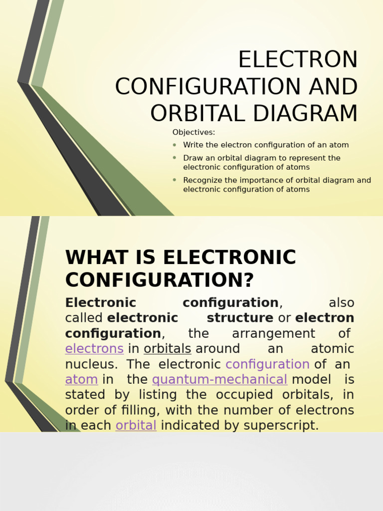 ELECTRON CONFIGURATION AND ORBITAL DIAGRAM | PDF | Atomic Orbital ...