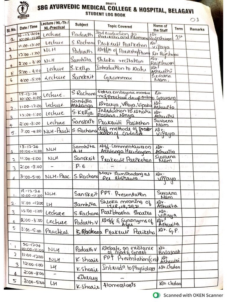 Student Log Book | PDF