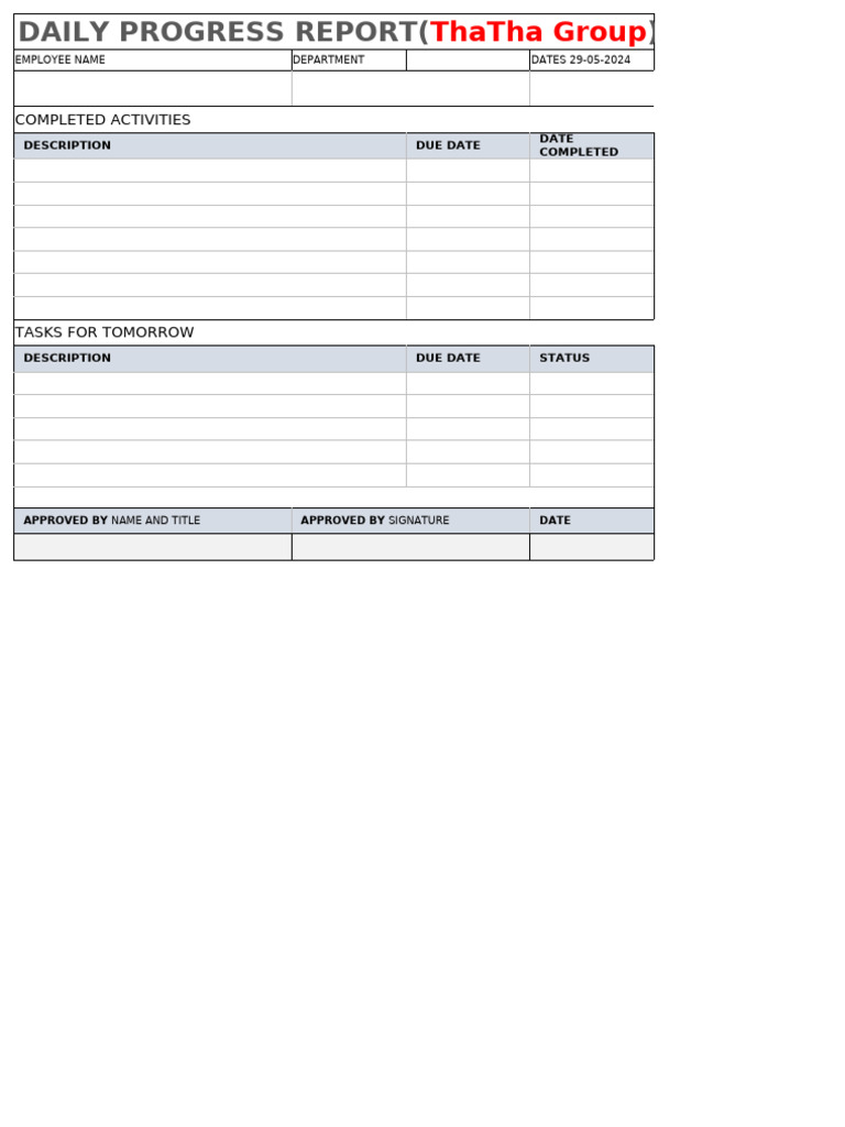 IC Simple Daily Progress Report 11246 | PDF