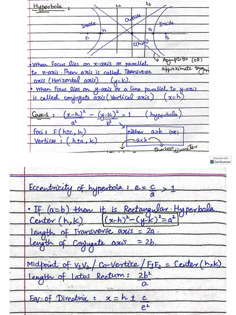 Maths Conic Hyperbola + Translation | PDF