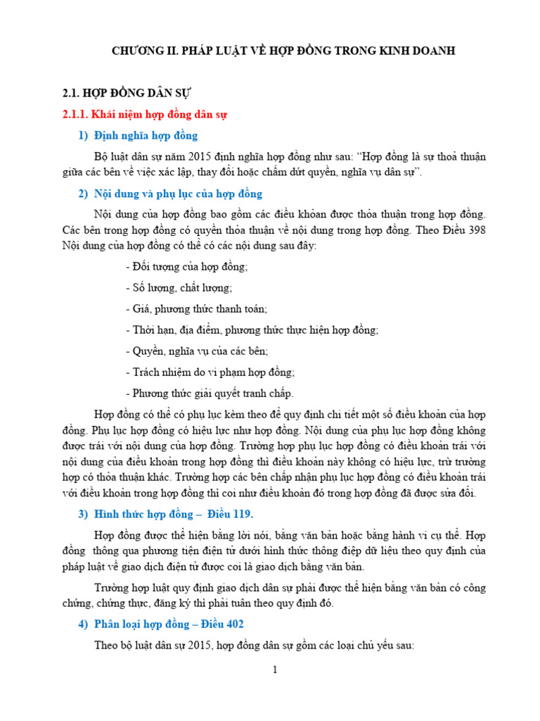 Chương 2 - H P Đ NG Trong Kinh Doanh | PDF