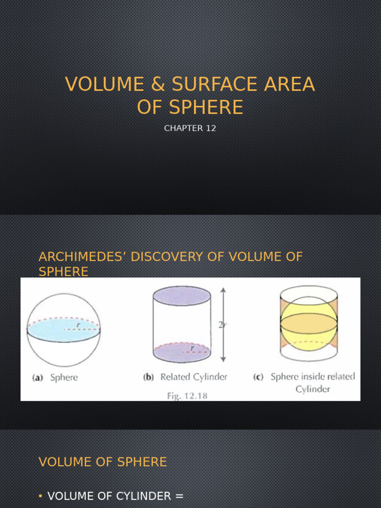 Sphere Volume & Surface Area Guide | PDF