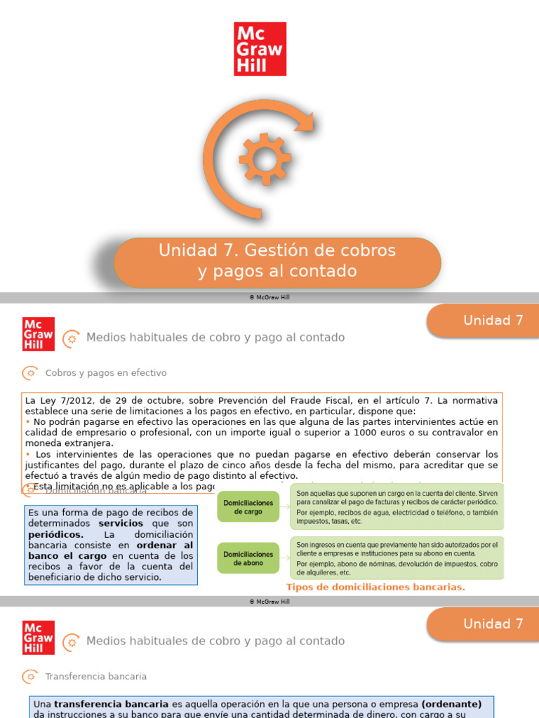 Resumen Ud. 7 Gestión de Cobros y Pagos Al Contado | PDF | Cheque | Bancos