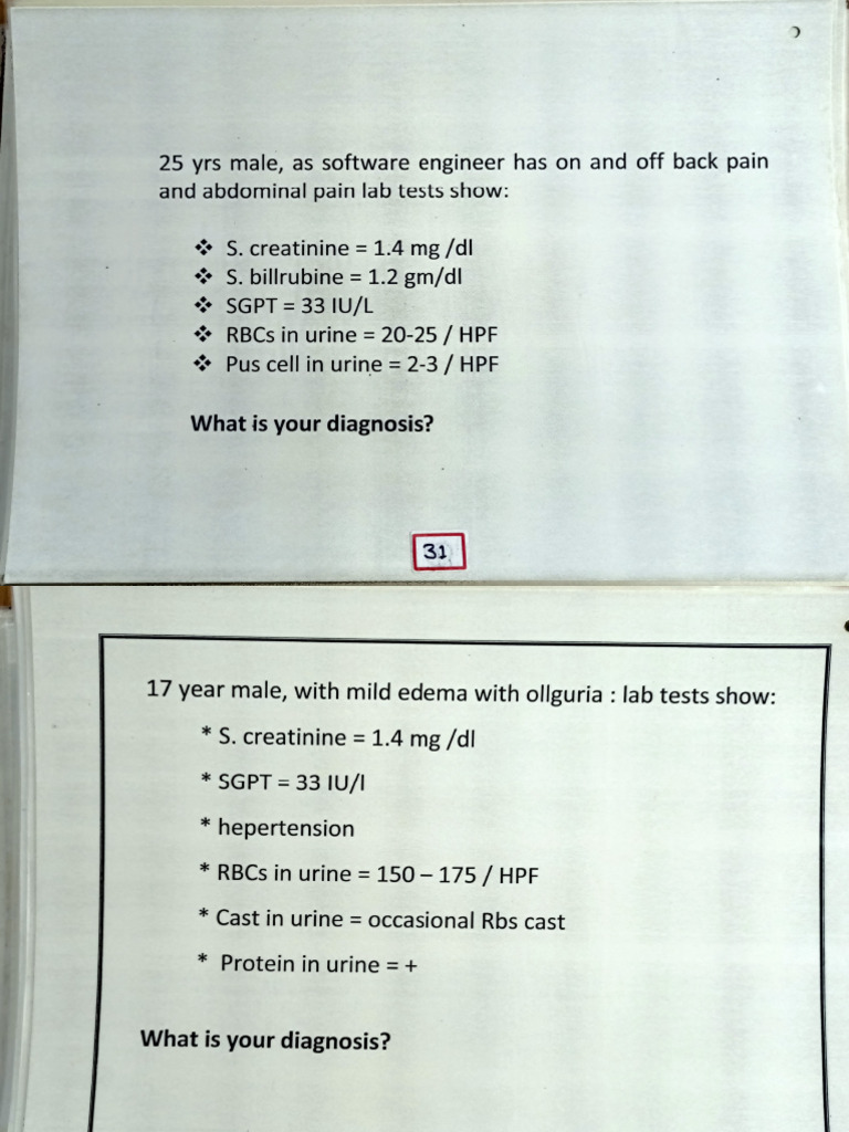 Renal Pathology Charts | PDF | Urine | Diseases And Disorders