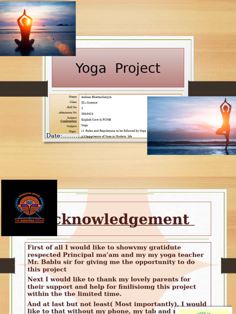Class 11 Yoga Project Overview | PDF | Asana | Meditation