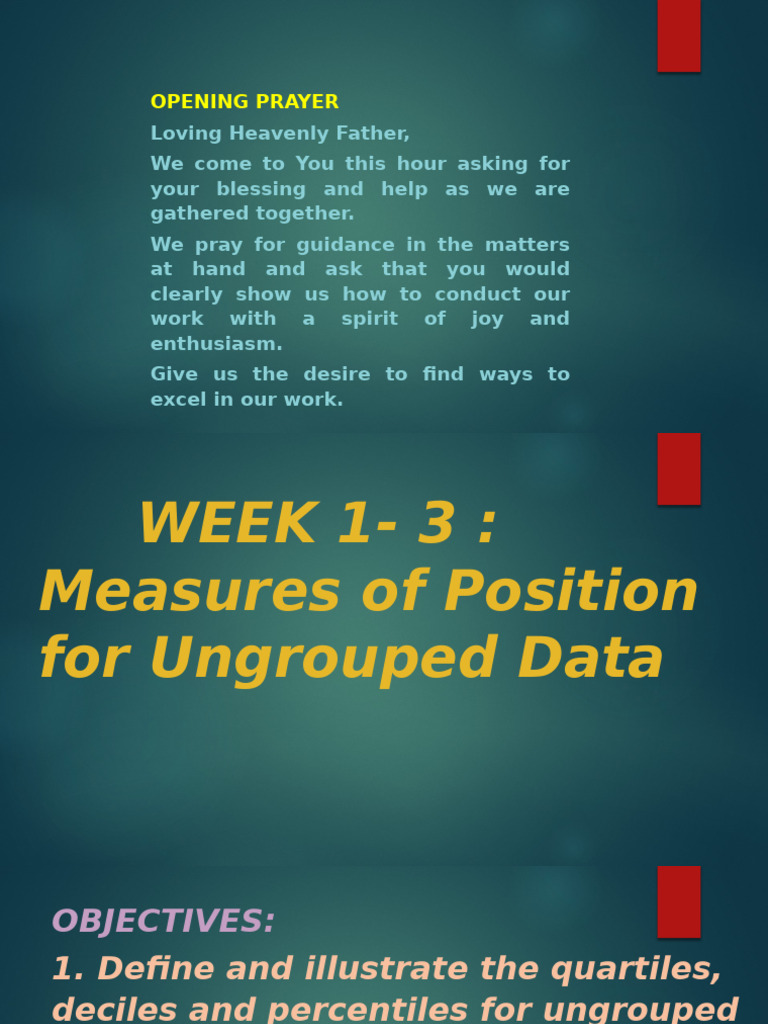 Week 1 3 Quantiles For Ungrouped Data Final | PDF | Quartile | Quantile