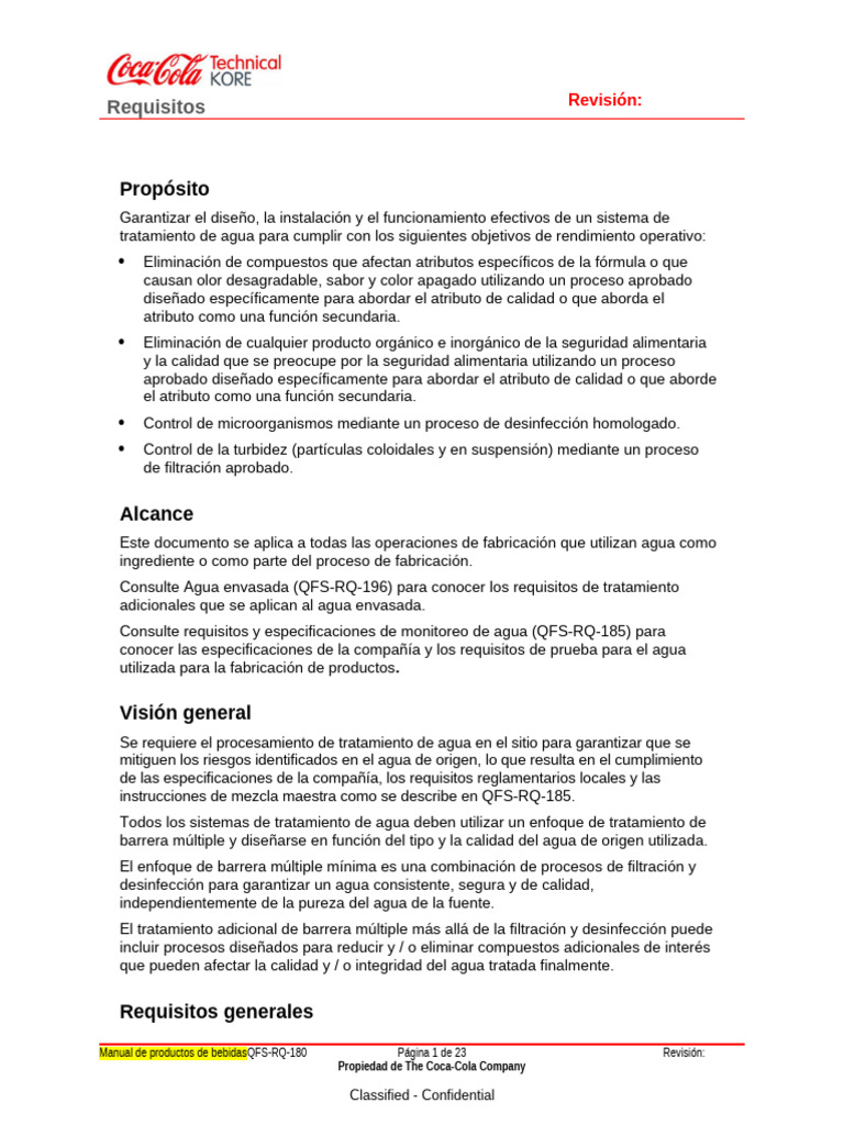 Requisitos de Tratamiento de Agua | PDF | Agua | Tratamiento de aguas ...