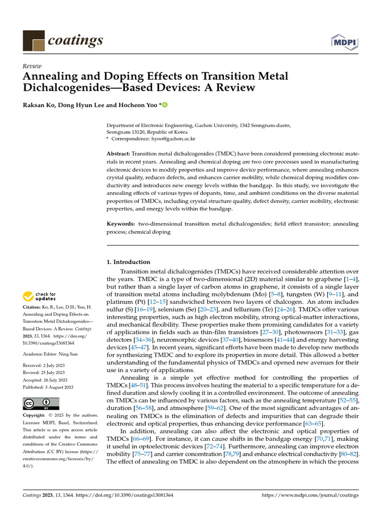 Annealing_and_Doping_Effects_on_Transition_Metal_D | PDF | Field Effect Transistor | Doping ...