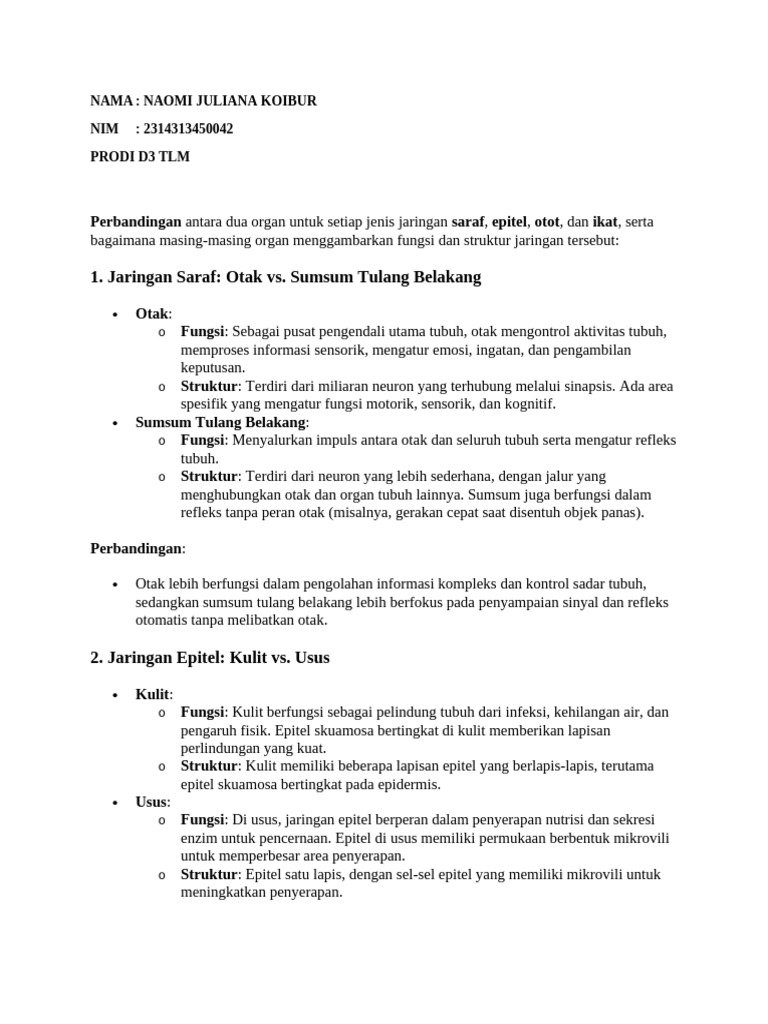 Naomi Koibur - Tugas Sitohistologi | PDF